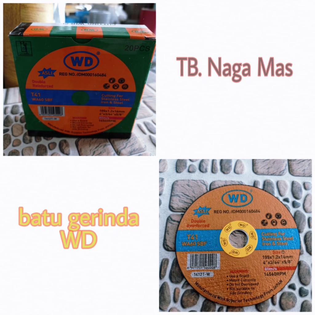 Jual WD 4" x 1,2mm/ batu gerinda potong WD 4 inch/ batu potong WD 4 ...