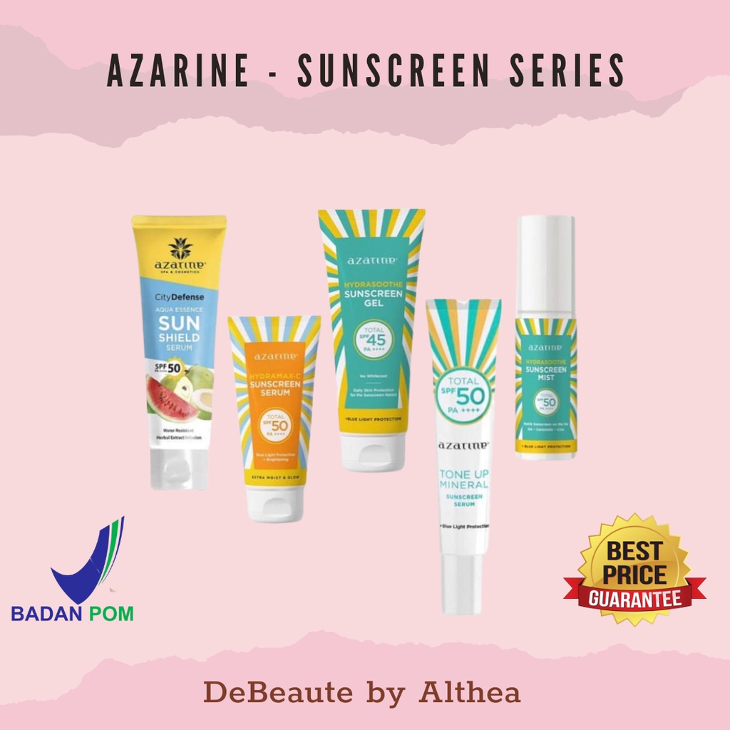 Jual Azarine Hydrasoothe Sunscreen Gel Spf 45 50ml | Aqua Sunshield ...