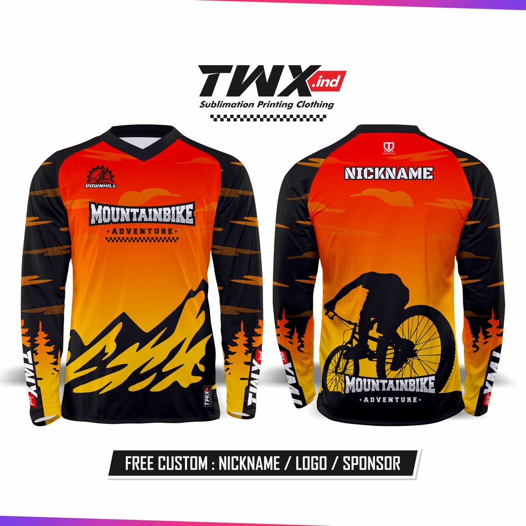 Jual Kaos Jersey Sepeda MTB Downhill Custom Full Printing | Shopee ...