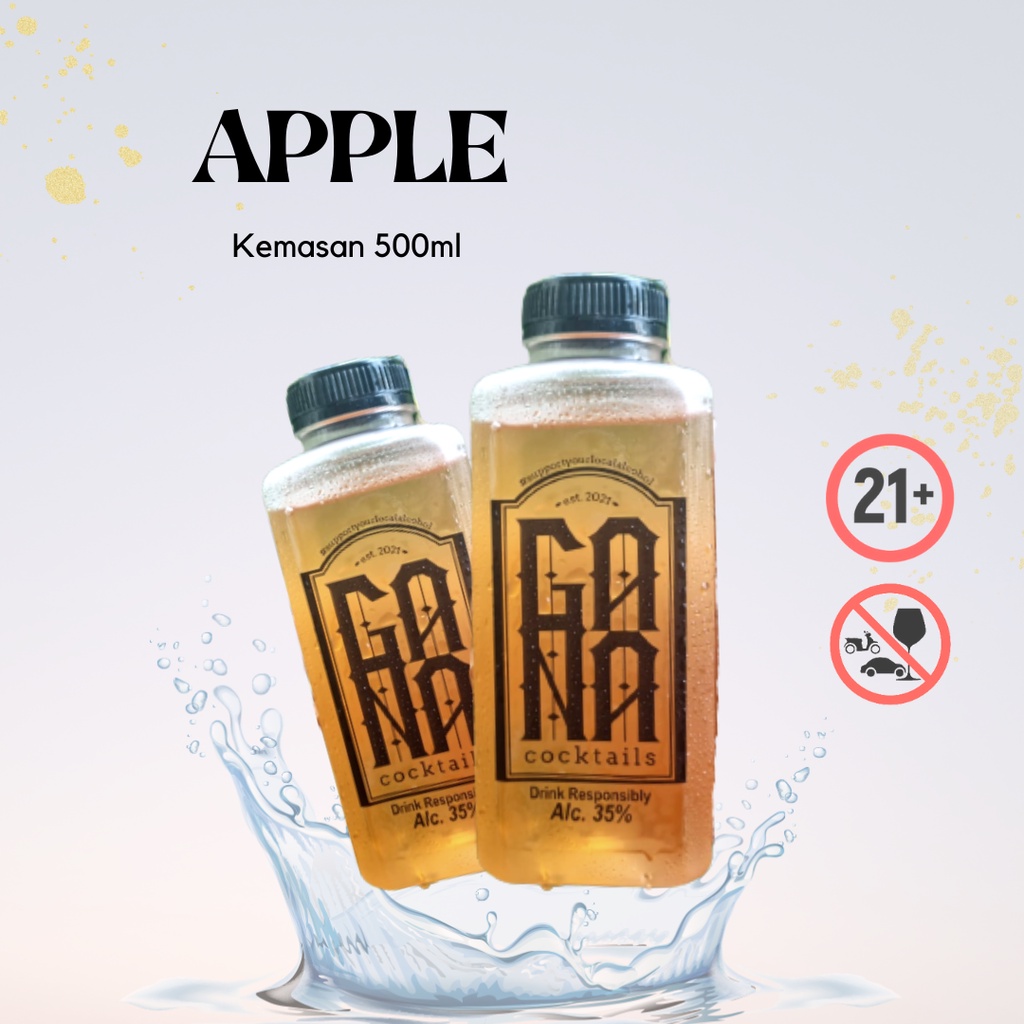 Jual GANA COCKTAIL RASA APPLE KEMASAN 500ML - ALKOHOL 30% ARAK BALI ...