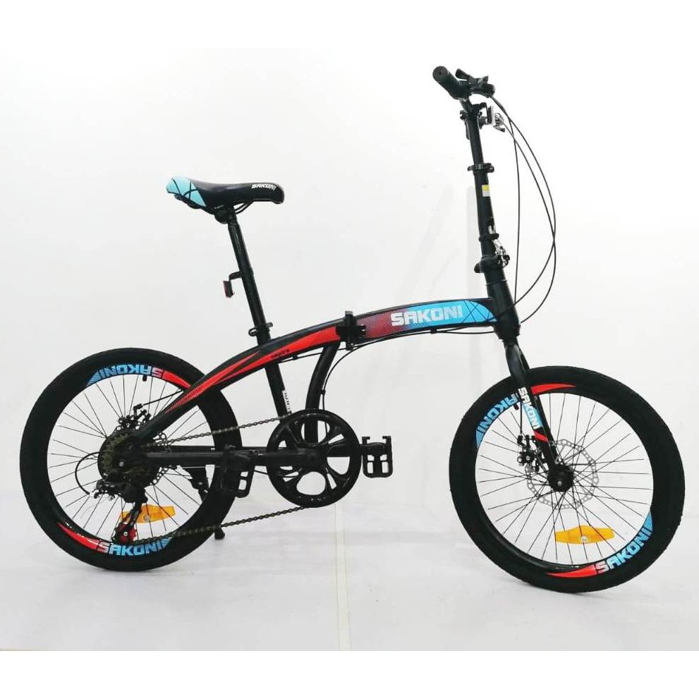 SEPEDA LIPAT 20 INCH SAKONI ASPIRE FOLDING BIKE 7 SPEED DISC BRAKE ...