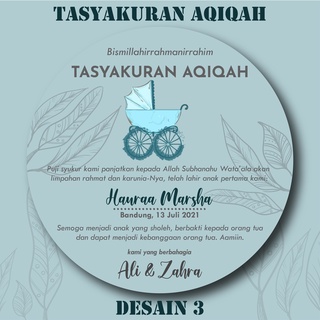 Jual Stiker Label Aqiqah / Aqiqah Sticker / Stiker Kelahiran (Stiker ...