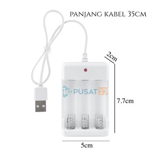 Jual BATERAI CAS AA 1000mAh AAA 600mAh BATTERY RECHARGEABLE CHARGER 3 SLOT USB AA/AAA BATRE ISI ...