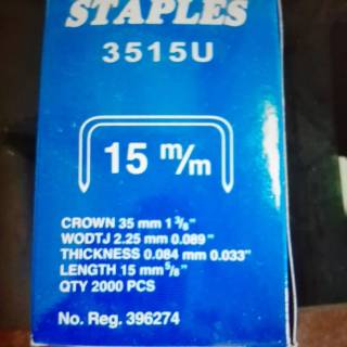 Jual Isi staples /mata staple kardus/karton strongman 3515 (35 x 15mm ...