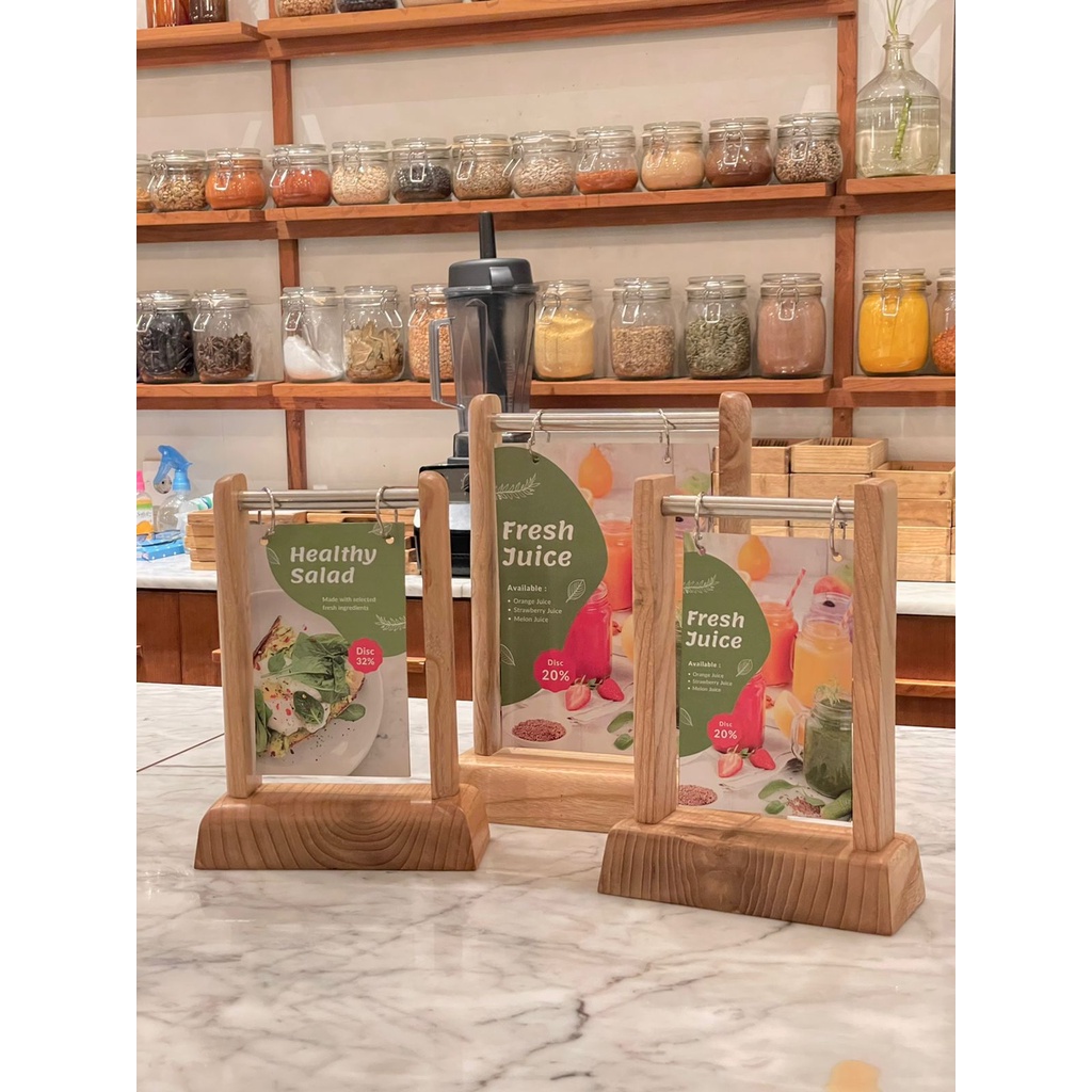 Jual PROMO MEJA TENT TABLE MENU GANTUNG TENT CARD NOMOR MEJA KAYU ...