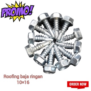 Jual Baut Roofing Sekrup Ruping Skrup 10x16 10 x 16 Baut Baja Ringan ...