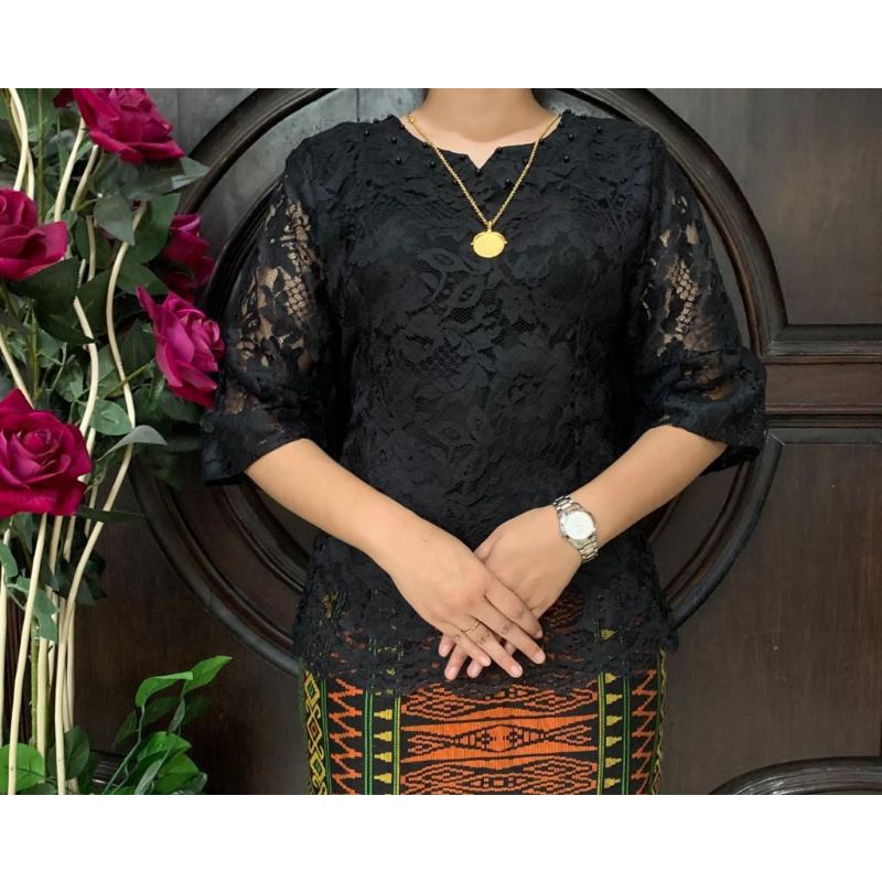 Jual Blus Brokat khusus hitam | Shopee Indonesia