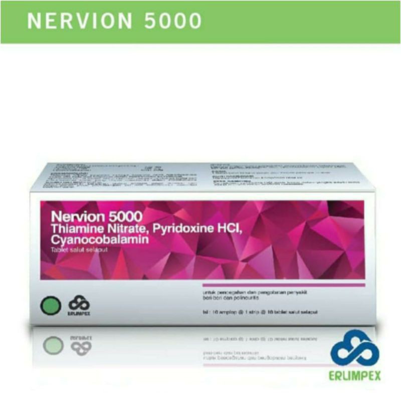 Jual Nervion 5000 (Box 100 Tablet) Vitamin B Komplek Neotropik Syaraf ...