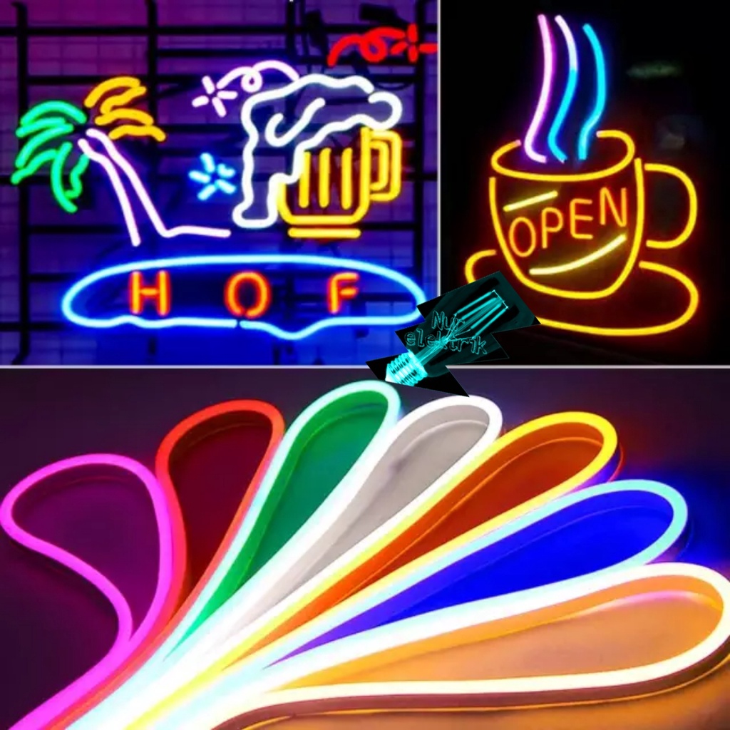 Jual Paket Lampu Neon Flex 220v Flexible 5 Meter + Colokan Socket ...