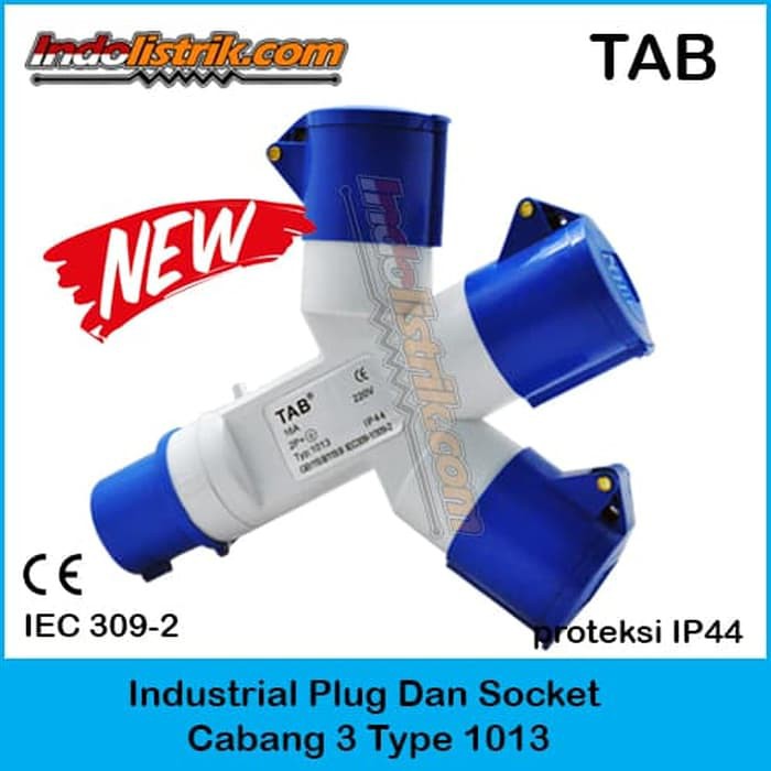Industrial Stop Kontak Steker 3 Pin 16 A Cabang 3 - TAB 1013 - GROSIR ...