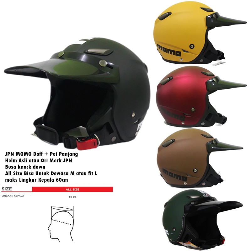 Jual Helm Dewasa Retro Klasik JPN MOMO Vintage Pilot Topi Pet Panjang ...