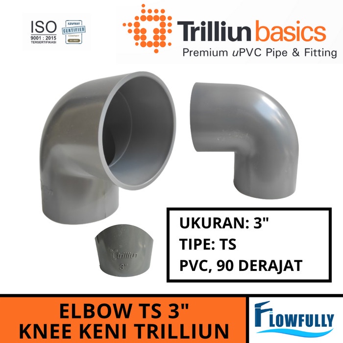Jual ELBOW TS 3 INCH TRILLIUN AW PVC KNEE KNIE KENI L 3 DIM POLOS ...
