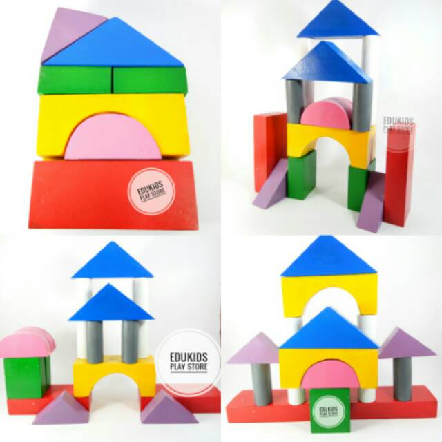 Jual Lariskids Balok Pembangunan 18/ Mainan Edukasi Anak/ Mainan Anak ...