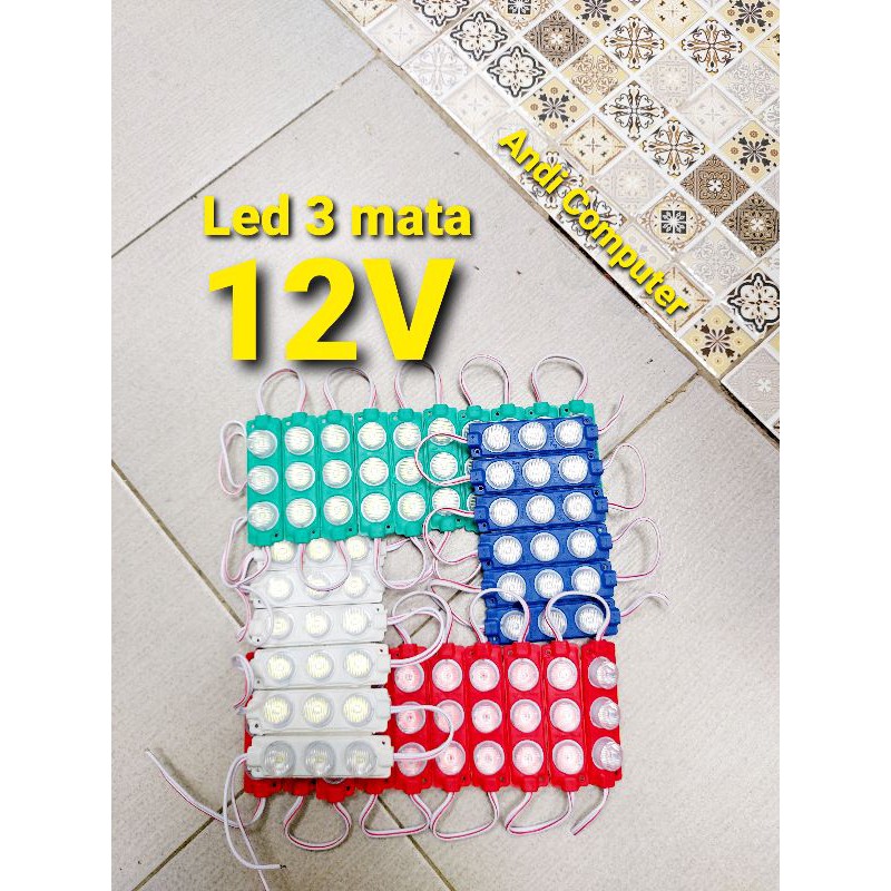 Jual Lampu Variasi LED 3 mata Bak Truck Truk Pickup Pikep Kolong Mobil box 12v 3watt | Shopee ...