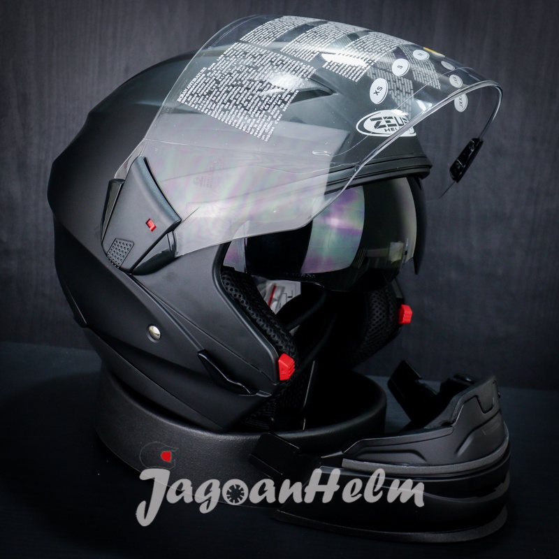 Jual ZEUS Helm ZS611C | MATT BLACK | SOLID DOFF ZS 611C DOUBLE VISOR ...