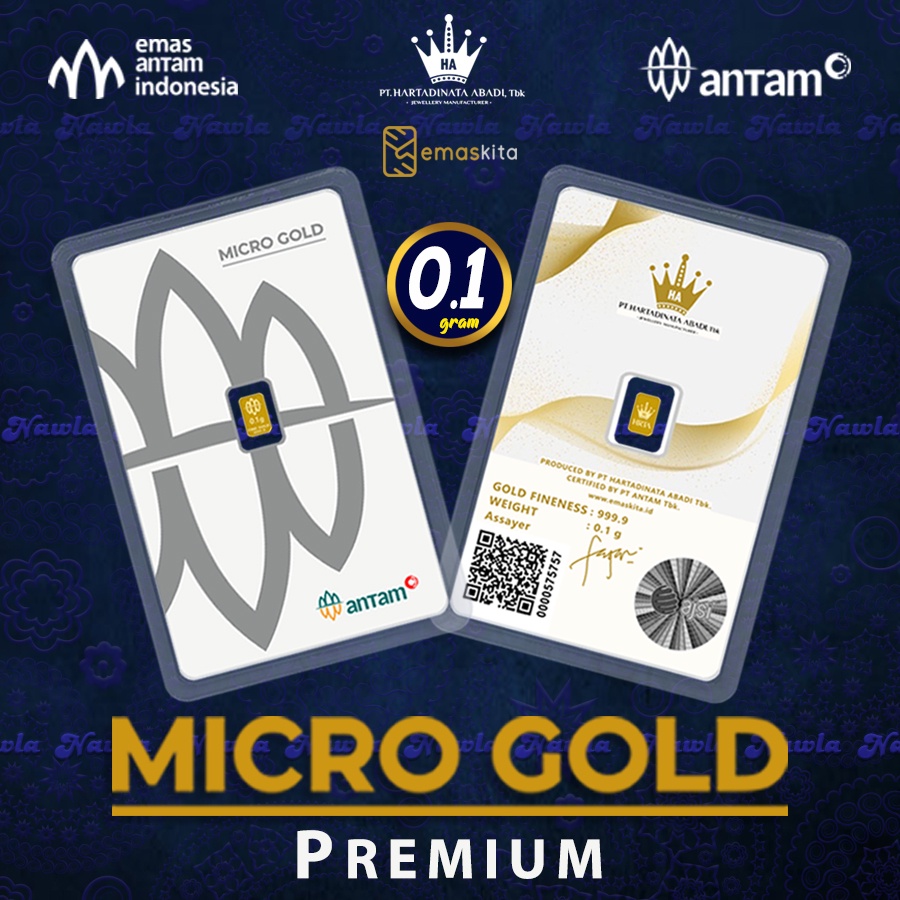 Jual Antam 0.1 gram Micro Gold Premium Emas Murni 24 Karat Hartadinata ...