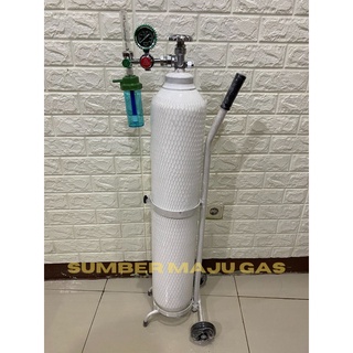 Jual Tabung Oksigen 2m3 Lengkap Siap Pakai (+Regulator+Selang+Troli+Isi) | Shopee Indonesia