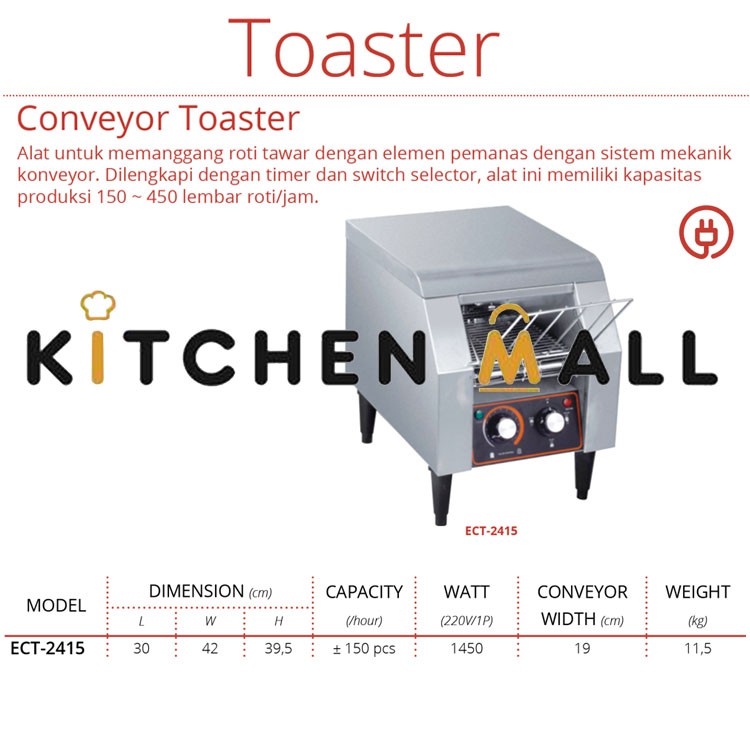 Jual Getra ECT-2415 conveyor toaster - pemanggang roti konveyor ...