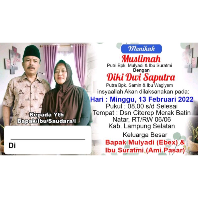 Jual Kartu Punjungan besek desain custom | Shopee Indonesia