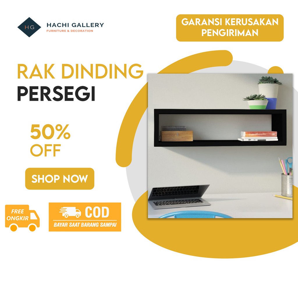 Jual Rak Ambalan Dekorasi Dinding Persegi Panjang Serbaguna Minimalis ...