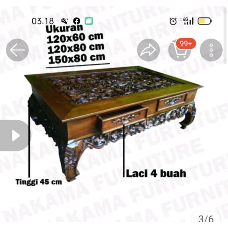 Jual MEJA UKIR JEPARA KAYU JATI | Shopee Indonesia