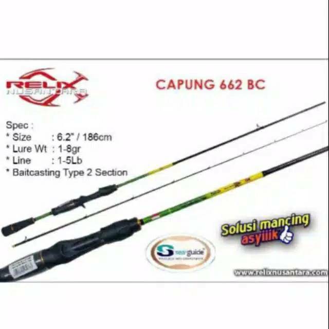 Joran Capung BC 662 UL Relix Nusantara Line 1-5 lb Lure Wt 1-8 gram ...