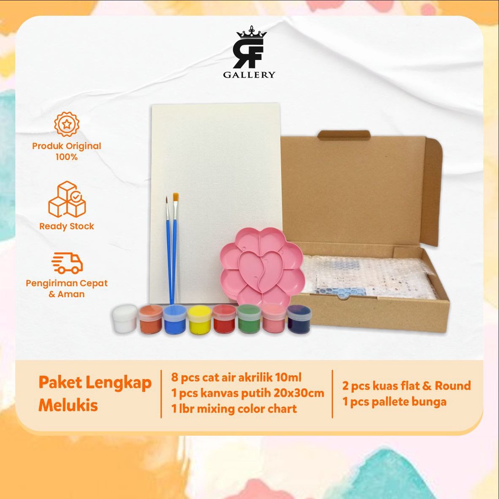 Jual Paket Hemat Alat Lukis Lengkap 1 Set Peralatan Melukis Anak Kuas ...