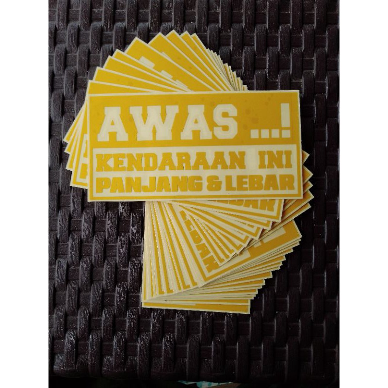 Jual cutting sticker Awas kendaraan panjang dan lebar new | Shopee ...