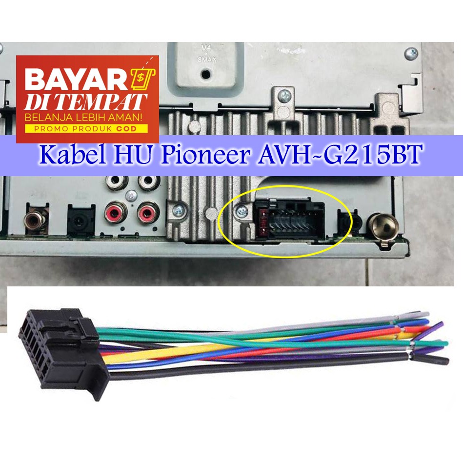 Jual Kabel Soket Head Unit Pioneer u Pasang HU Pioneer AVH G215BT AVH-G215BT AVHG215BT Dobel DIN ...