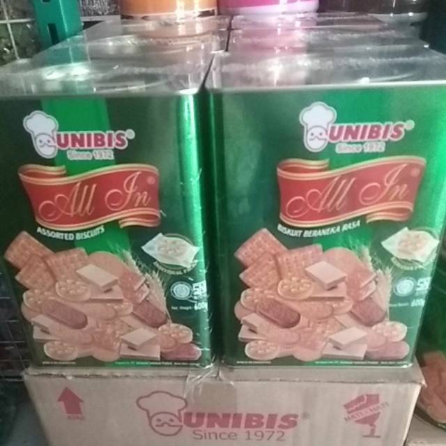 Jual Unibis biscuit all in assorted 600gr kaleng segi | Shopee Indonesia