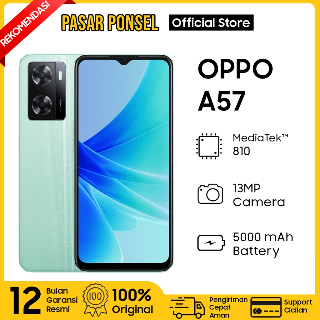 Jual OPPO A57 2022 4G RAM 4 / 64GB GARANSI OPPO INDONESIA TERMURAH | Shopee Indonesia