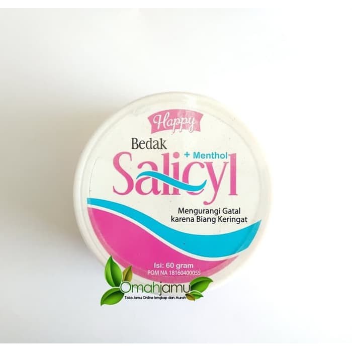 Jual Happy Bedak Salicyl 60gr Menthol & non - Menthol | Shopee Indonesia