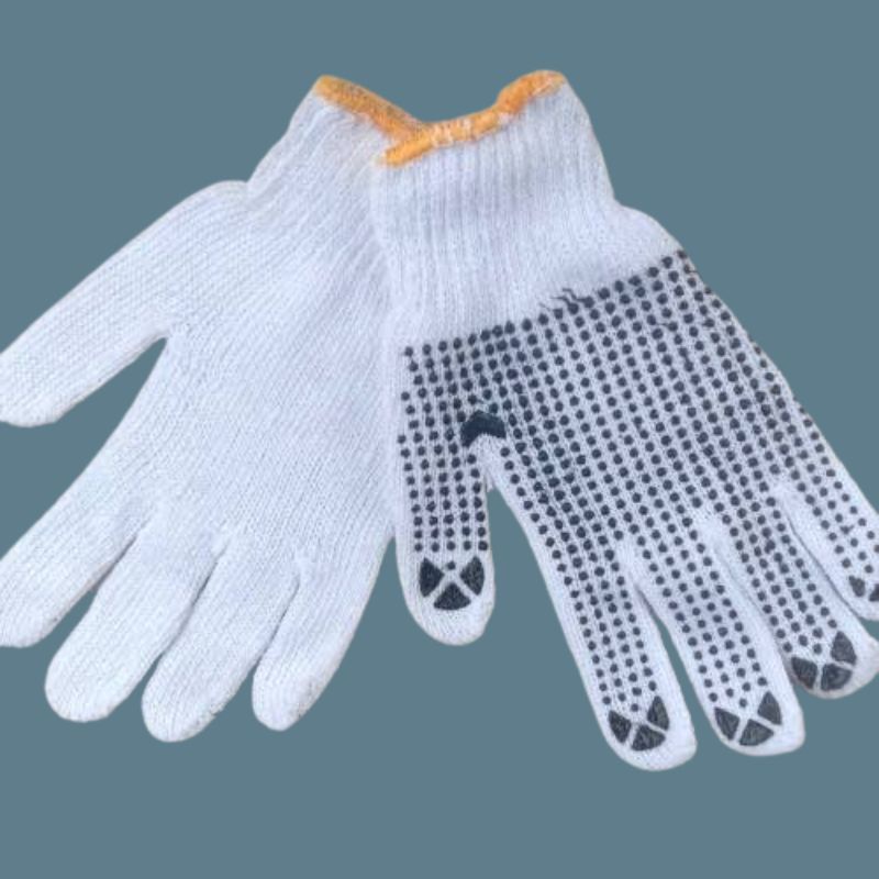 Jual Sarung tangan kain putih bintik rajut tukang bangunan sepasang ...