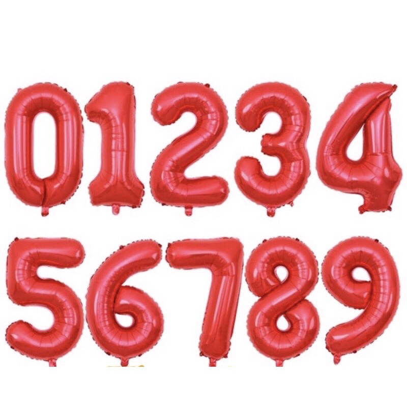 Jual Balon angka JUMBO 70cm MERAH | Shopee Indonesia
