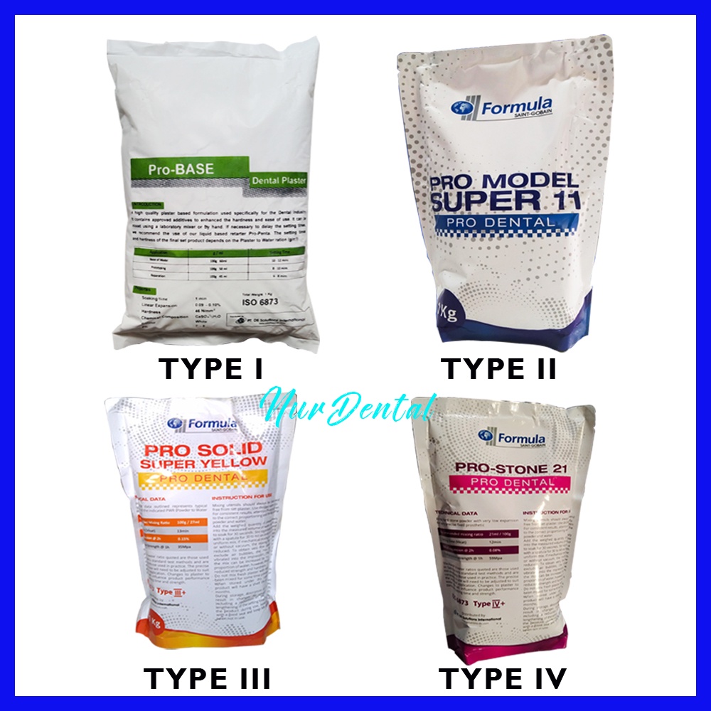 Jual DENTAL GIPS STONE MOLDANO PROBASE BAHAN CETAK GIGI TYPE I II III ...