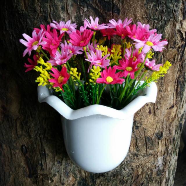 Jual Bunga plastik palsu artificial artifisial POT DINDING shabby chic ...