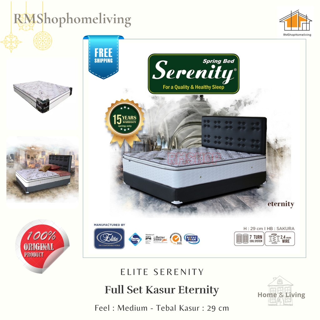 Jual Kasur Springbed Elite Serenity Eternity (FULL SET) | Shopee Indonesia