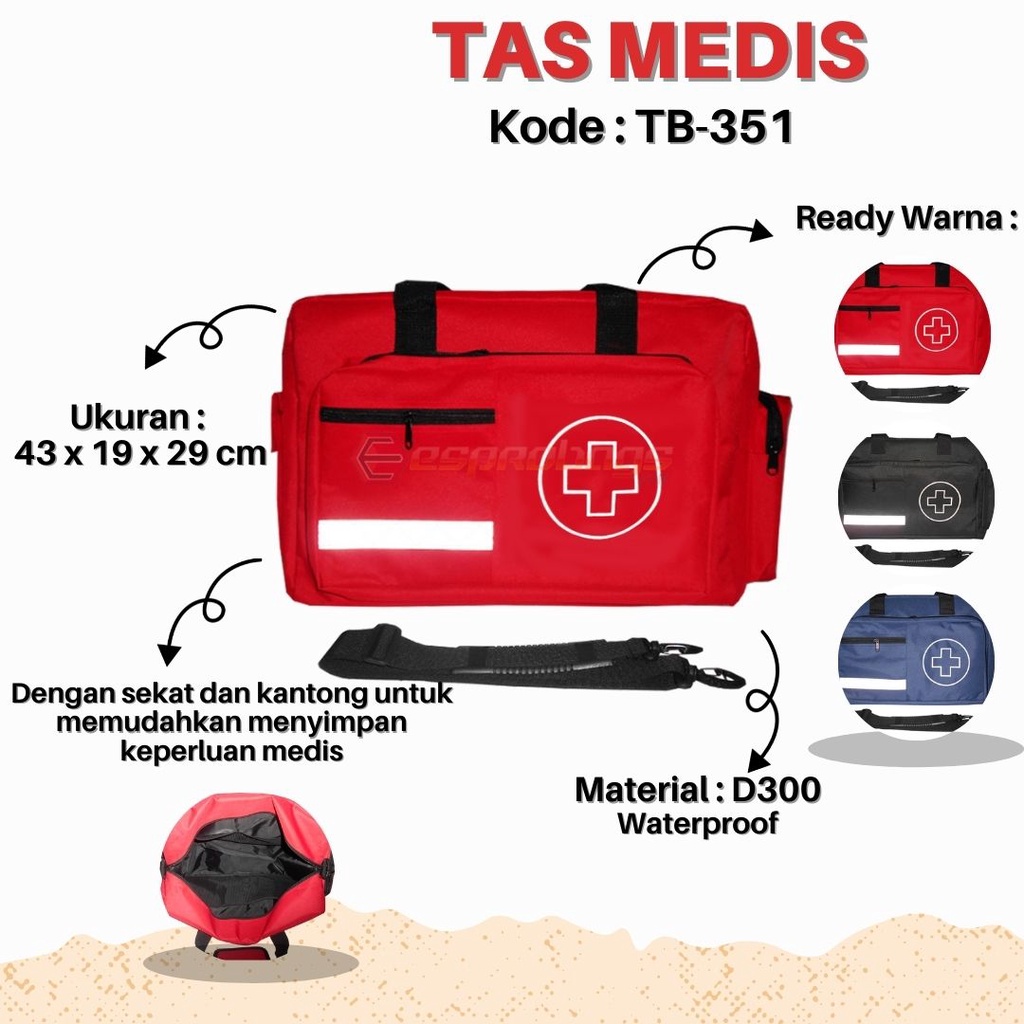 Jual Tas Medis P3K Tas Kesehatan P3K First Aid Kit Tas Medis Selempang ...