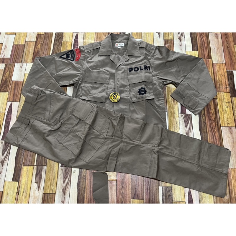 Jual Baju PDL Hijau Brimob Polri Setelan Jatah Pembagian TACTICAL ...