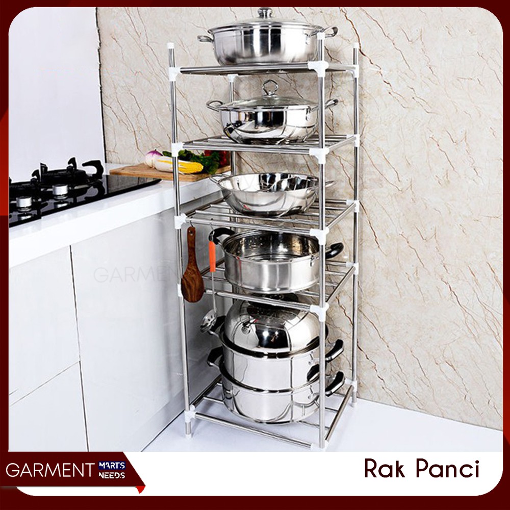 Jual Rak Dapur Tempat Penyimpanan Panci Wajan Kamar Mandi Serbaguna 5 ...