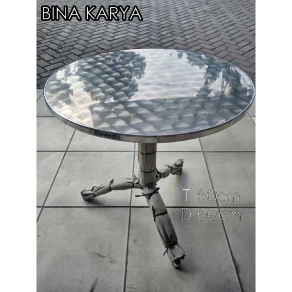 Jual MEJA ALUMINIUM STAINLESS STEEL BULAT BINA KARYA Indonesia|Shopee ...