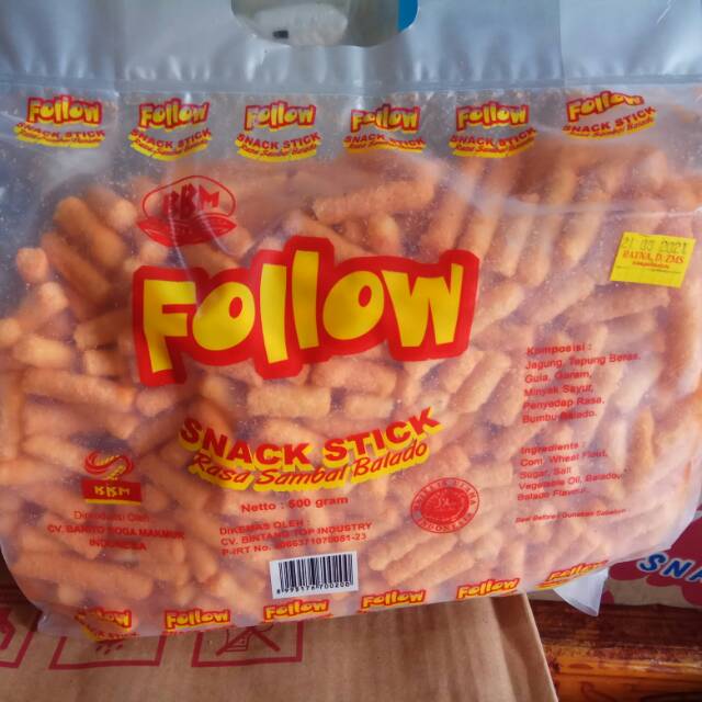 Jual Stick balado follow berat 500g, snack stick murah renyah gurih ...