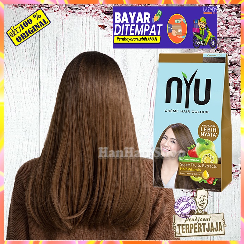 Jual NYU Creme Hair Colour 30ml Caramel Tanpa Amonia Cat Rambut Korea ...