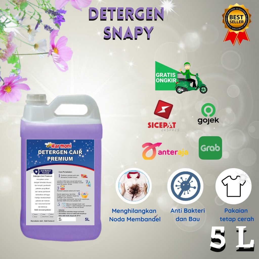 Jual Deterjen / Sabun Cuci Pakaian / Harmoni / 5 Liter ( KHUSUS GRAB DAN GOJEK ) | Shopee Indonesia