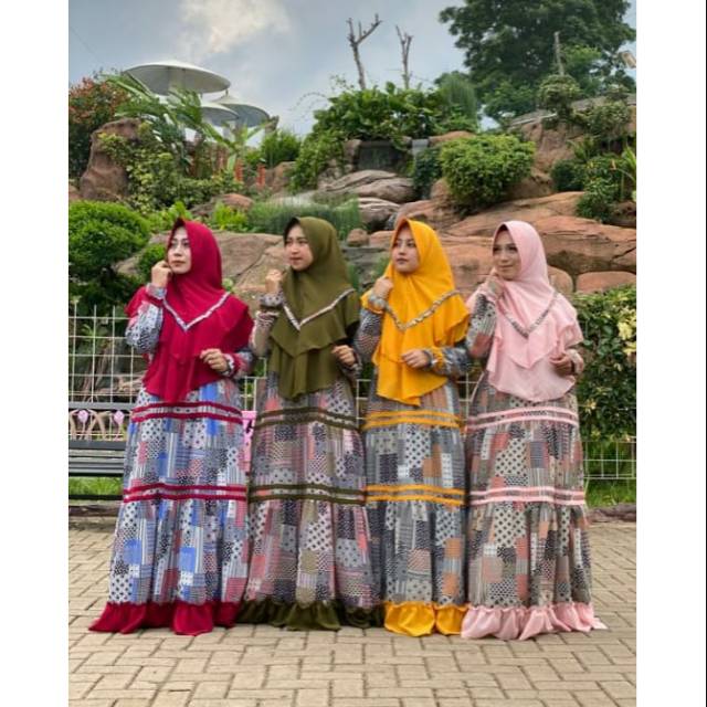 Jual Baju Muslim Syari - Set Khimar~ | Shopee Indonesia