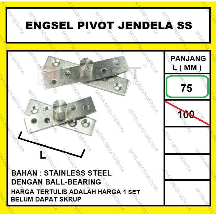 Jual Engsel Putar Pintu Jendela Ayun Stainless Engsel Pivot Jendela SS ...