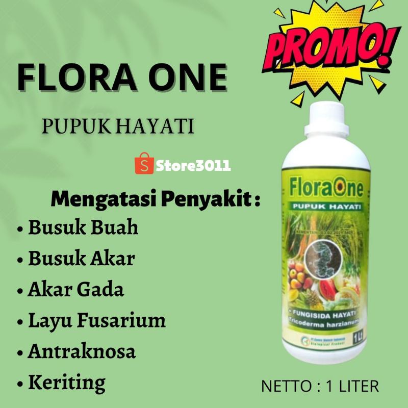 Jual Pupuk FLoraone, pupuk hayati cair, Pupuk Tricoderma Harzianum 1 liter | Shopee Indonesia
