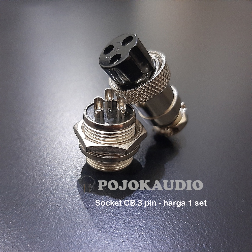 Jual Jack connector CB 3 pin socket konektor CB 3P socket jek jak ...