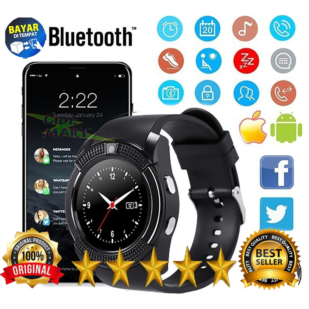 Jual [ORIGINAL] SMARTWATCH V8 / SMART WATCH VERSI V8 TERMURAH | Shopee ...