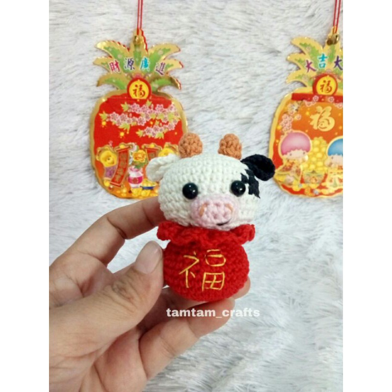 Jual boneka rajut amigurumi cow/sapi imlek | Shopee Indonesia